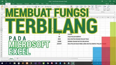 Membuat Fungsi Terbilang Pada Microsoft Excel Youtube