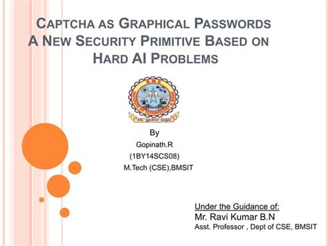Captcha As Graphical Password Ppt