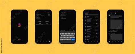 Threads Social Media App A Set Of Ui Mockup Screens Screen Interface