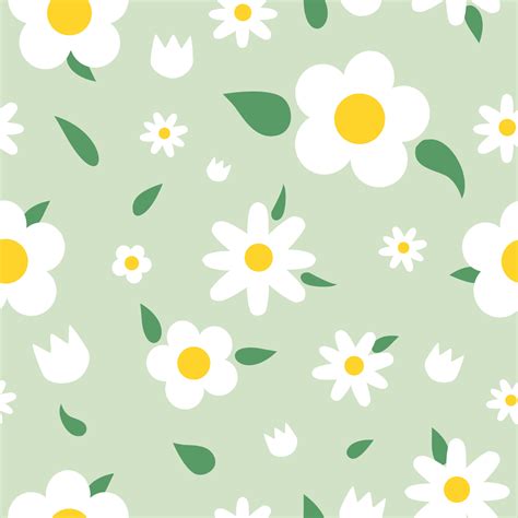 Green Flower Pattern Seamless Green Flowers Green Flower Background