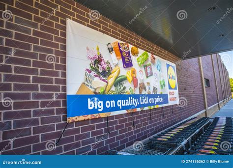 Newly Built LIDL Grocery Store Exterior Walll Banner Editorial Photography Image Of Covid