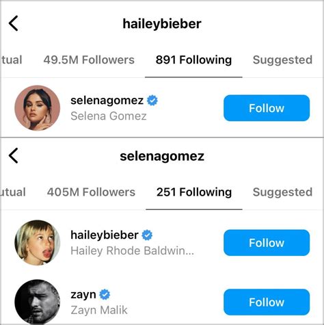 Selena Gomez And Hailey Bieber Are Officially Instagram Mutuals