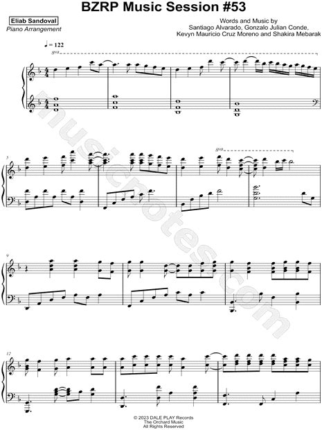 Eliab Sandoval BZRP Music Sessions 53 Sheet Music Piano Solo In D