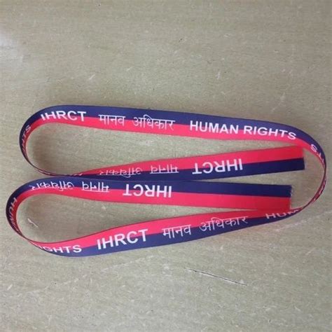 Blue And Pink Base Polyester Printed ID Card Lanyard 0 85 At 10