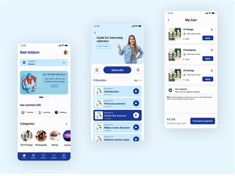 Get Intern Internship App Mobile Design By Harinee S K On Dribbble