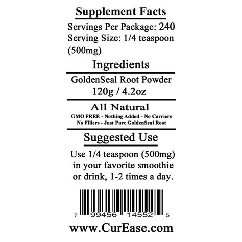 Goldenseal Root Powder Curease