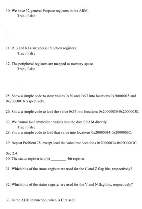 Solved 10 We Have 32 General Purpose Registers In The Arm