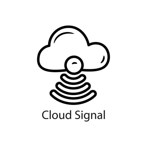Cloud Signal Outline Icon Design Illustration Data Symbol On White Background Eps 10 File