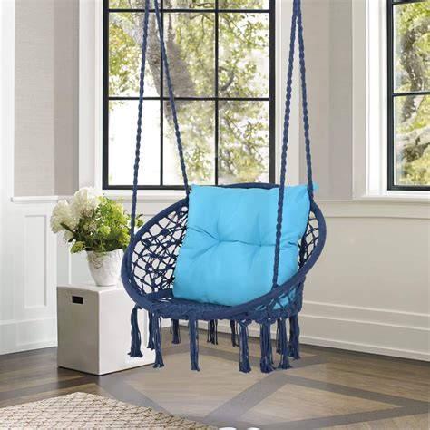 Macrame Cotton Rope Hammock Chair Swing Suncreat Suncreatoutdoor