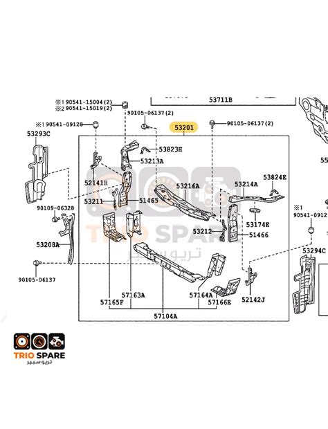 Support Sub Assy Radiator Toyota Camry 2012 2015 5320106231
