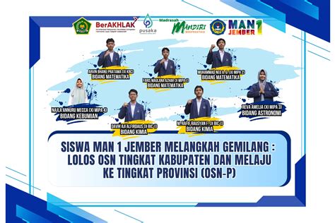 Siswa Man 1 Jember Melangkah Gemilang Lolos Osn Tingkat Provinsi Jawa
