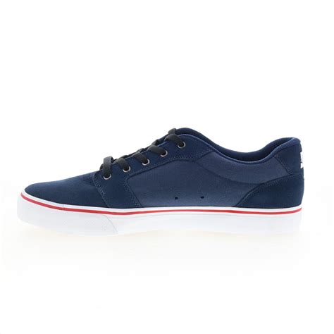 Dc Anvil 303190 Mens Blue Suede Lace Up Skate Inspired Sneakers Shoes