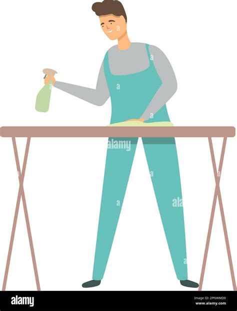Cleaning Table Man Icon Cartoon Vector Work Person Household Master Stock Vector Image And Art