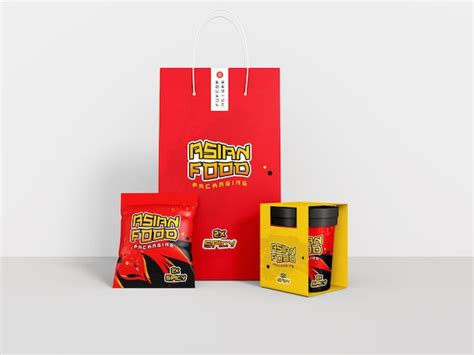 Premium Psd Asian Food Delivery Paper Bags Mockup