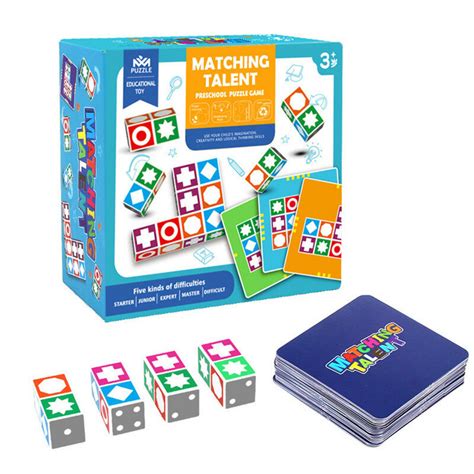 나무 퍼즐 매칭 블록 큐브 유치원 계몽 조기 교육 고급 데스크탑 게임 색상 및 모양 인식 학습 및 교육