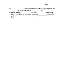 Sexual And Asexual Reproduction Video Questions By Reagan Newton