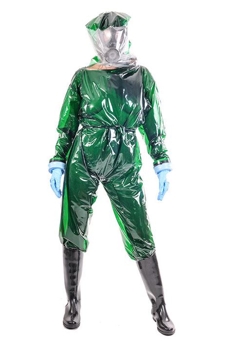 Nuke Playsuit L Green Transparent With Breathing Tube Bizarre Rubbe