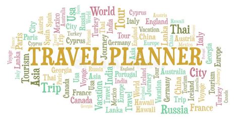 Travel Planner Around The World Airplane With Cloud Landmark Stock