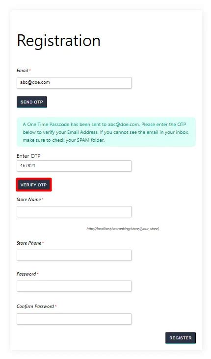 OTP Verification WCFM Marketplace WooCommerce Frontend Manager