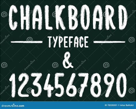 Chalkboard Typeface Modern Font Written On The Board With Charcoal