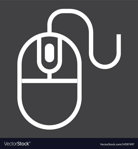 Computer Mouse Line Icon Click And Website Vector Image