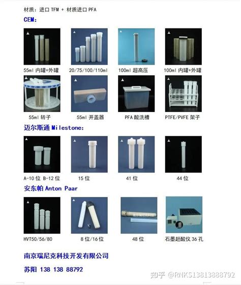 最全一张图带你看遍市场上最常用到的微波消解罐 知乎