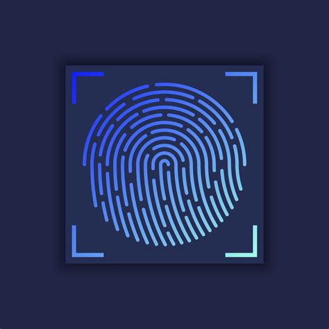 Vector Illustration Of Security Fingerprint Authentication Finger Identity Technology