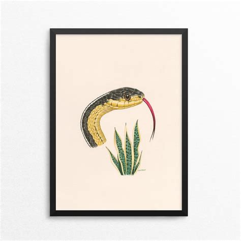 Snake Snake Plant Naked Animals Print Nature Art Gallery Wall