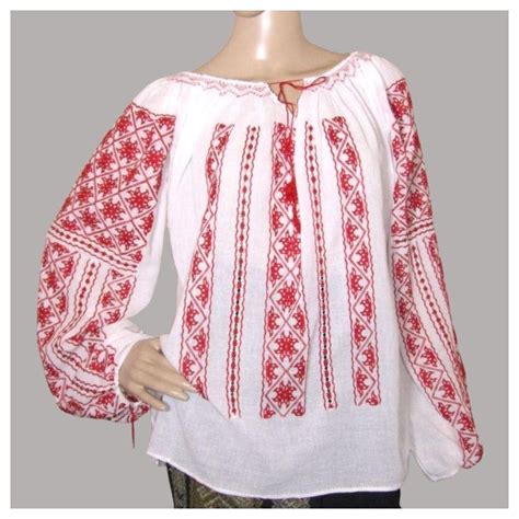 Anna Valerious Red Embroidered Romanian Blouse From The Dracula Movie