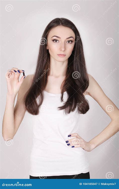 Woman Taking Medicine Beautiful Girl With Pill Pack With Pills Stock