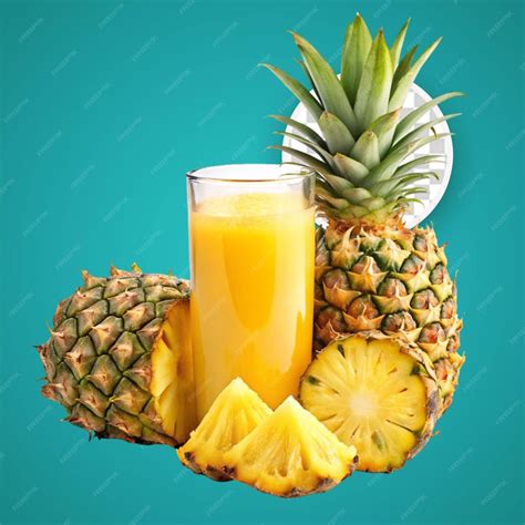 Premium Psd Realistic Pineapple Set
