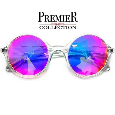 Retro Round Crystal Kaleidoscope Edc Rave Glasses