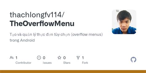 Github Thachlongfv114theoverflowmenu Tạo Và Quản Lý Thực đơn Tùy