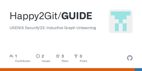 GitHub Happy Git GUIDE USENIX Security Inductive Graph Unlearning