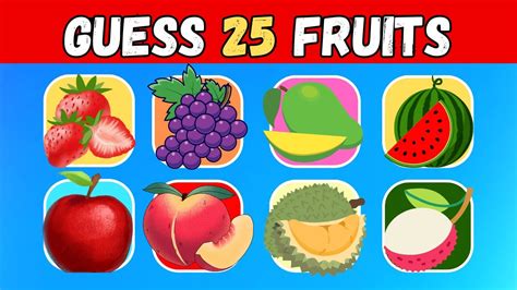 Guess The Fruit Quiz 25 Types Of Fruits Knoty Brain Youtube