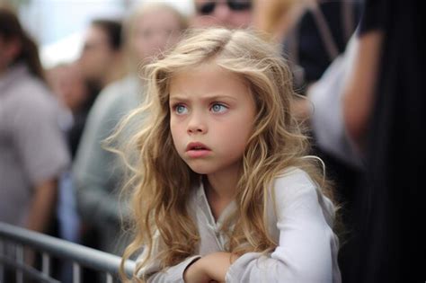 Cute Blond Girl Cant See Premium Ai Generated Image