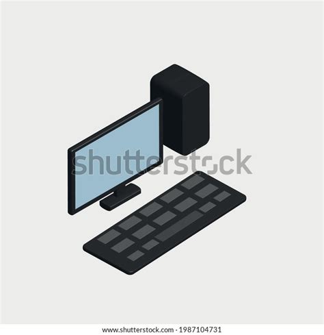 Computadora de escritorio isométrica Ilustración vectorial vector de