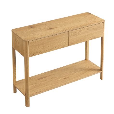 Agnes Curved Edge 2 Drawer Console Table Natural Daals