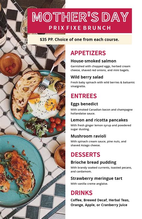Mothers Day Menu Design Ideas