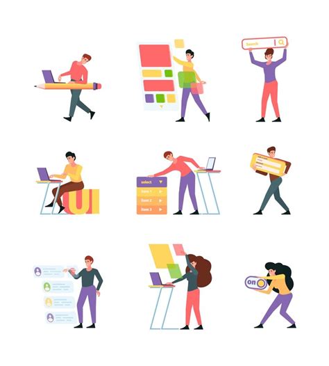 Premium Vector Designers Interfaces Web Programmers And Builders