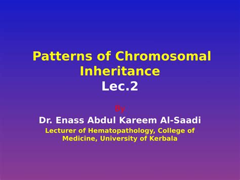 pdf patterns of chromosomal inheritance lec 2