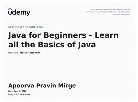 Apoorva Mirge On Linkedin Java Journey Started 🚀 Udemy Java For