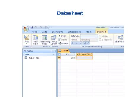 how to create a microsoft access 2007 database ppt