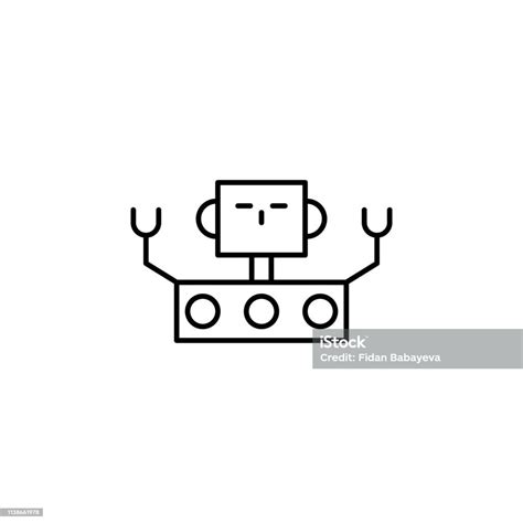 機器人輪廓圖示標誌和符號可用於網路徽標移動應用程式uiux向量圖形及更多互聯網圖片 互聯網 人工智能 人工造的 Istock