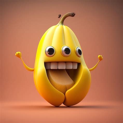 Premium Photo Happy Banana Character
