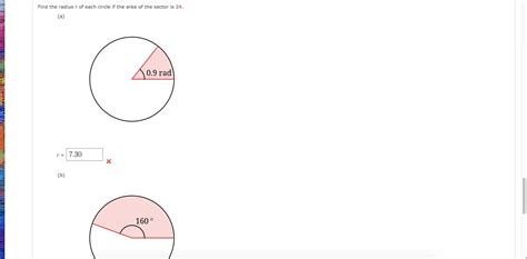Solved Find The Radius R Of Each Circle If The Area Of The Chegg