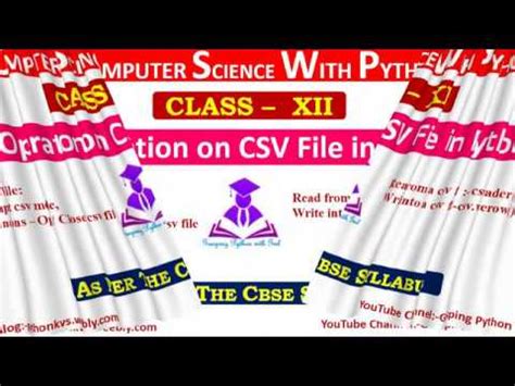 CSV File In Python Python Tutorial For Beginners File Handling CSV File Operations In