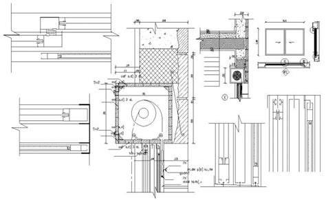 Single And Double Door Design View Of Sliding Door Sectional View Dwg
