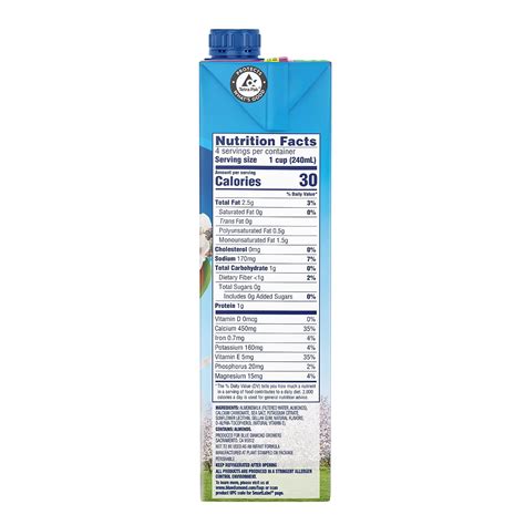 Almond Breeze Original Unsweetened 32 Oz Glutenfreepalace
