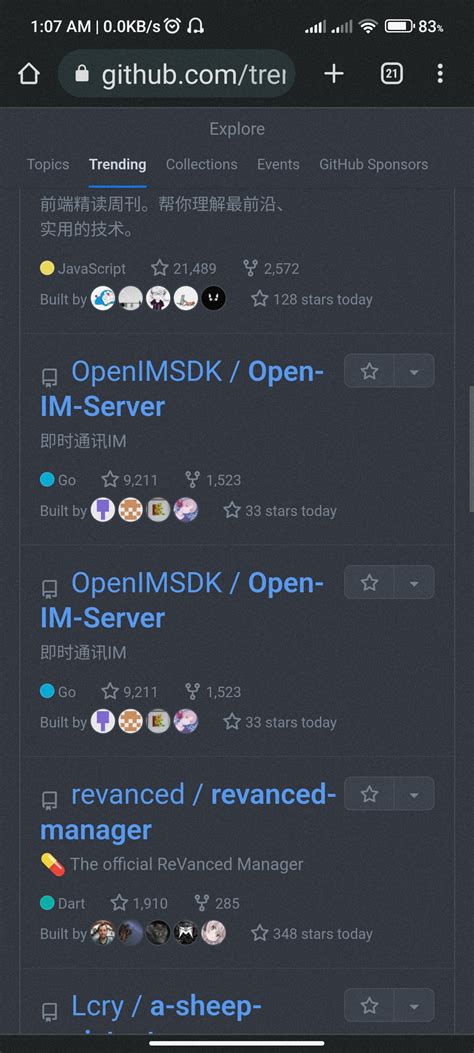 Repeated Entries In Github Trending Page · Community · Discussion